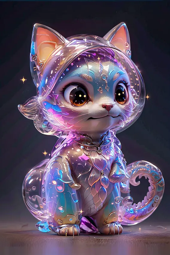 GC-Q版3D手办萌宠—炫彩龙宝-LoRA-谷尘_AI_DesignDog-LiblibAI