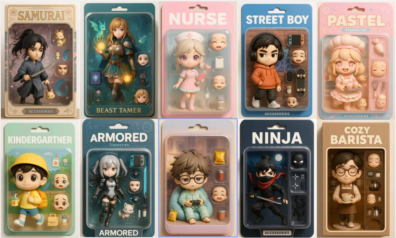 Q版玩偶定制手办套装-LoRA-AGI蜗牛-LiblibAI