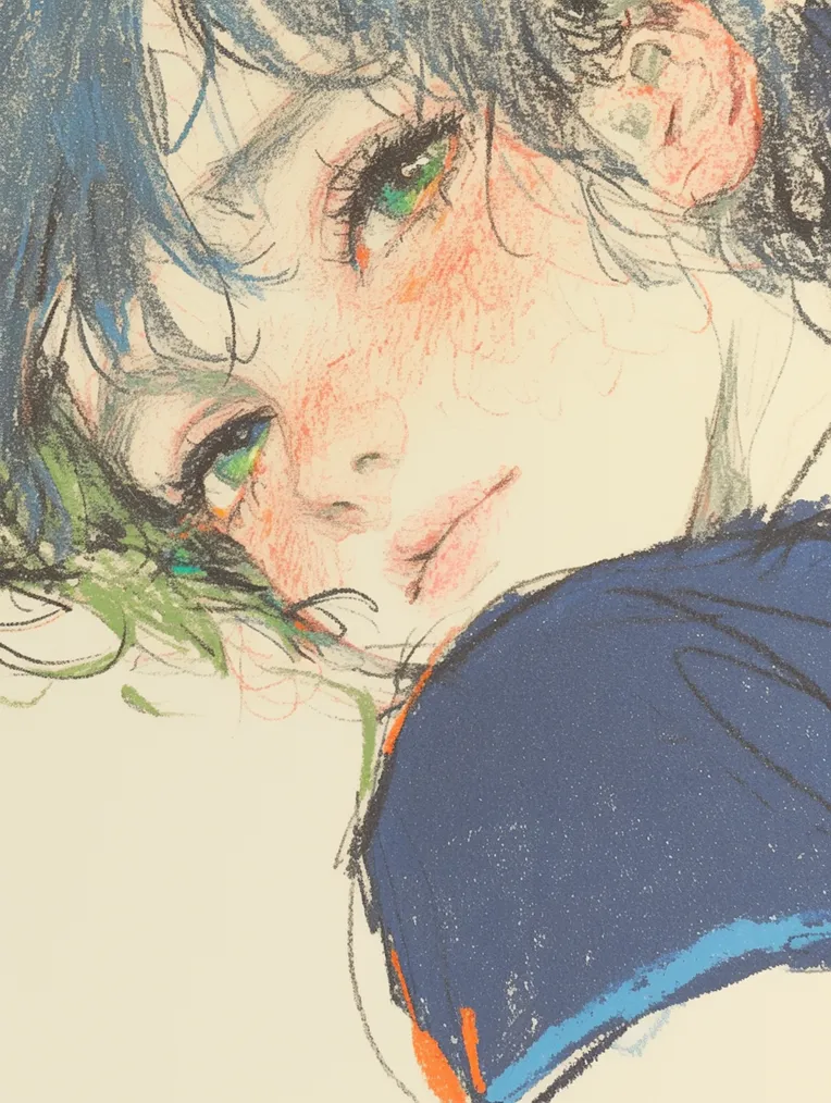 Arongrong_F.1 colored pencils, healing vibe illustration profile ...