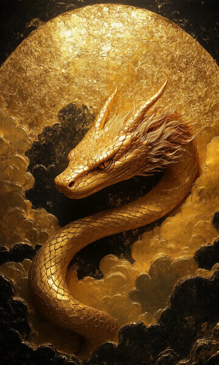 2025 New Year - The Transformation of Dragon and Snake Illustration ...