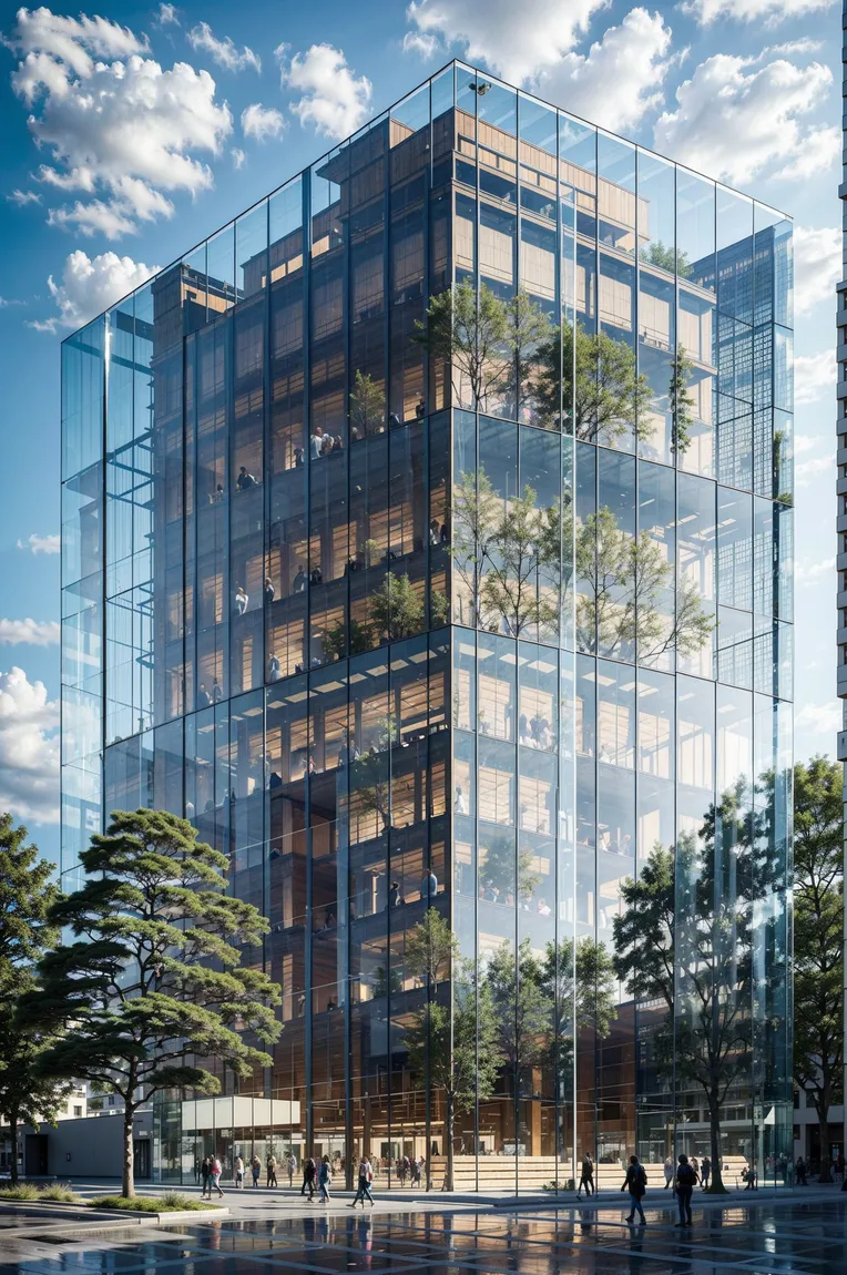 Glass building texture-LoRA-Zhengxiaoxiao-Shakker