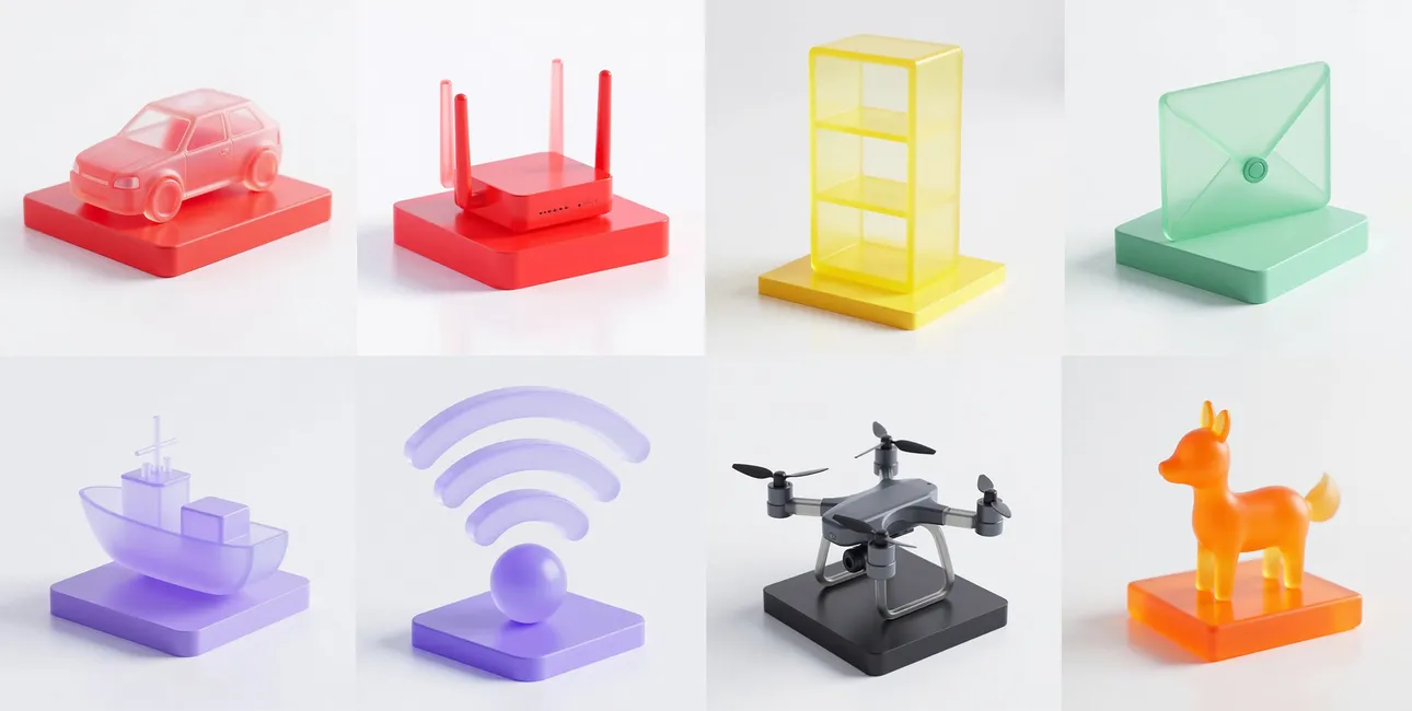 IPBD商业B端图标丨科技感磨砂渐变玻璃-LoRA-IP品牌设计-LiblibAI