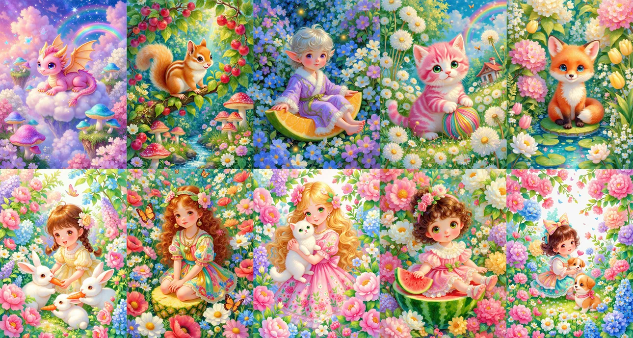 IPBD治愈系温暖色系笔触质感插画-LoRA-IP品牌设计-LiblibAI