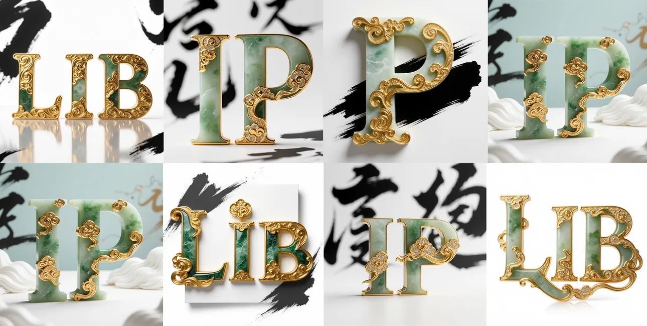 IPBD文字材质转换丨高雅富贵金镶玉-LoRA-IP品牌设计-LiblibAI