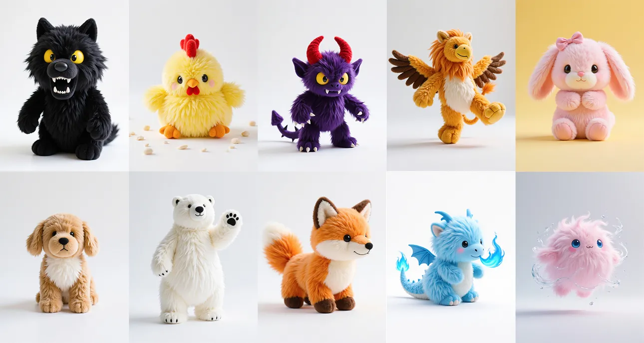 IPBD长绒毛加强卡通毛绒玩具-LoRA-IP品牌设计-LiblibAI