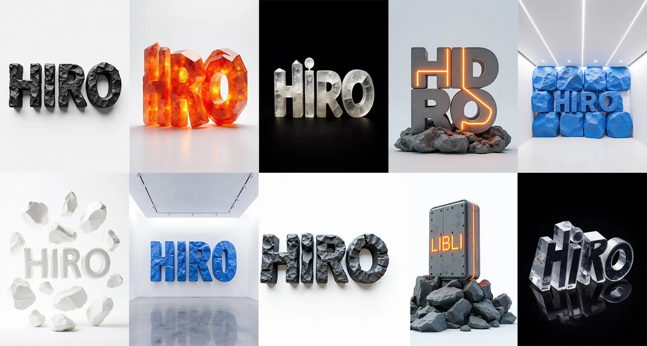 HIRO矿物岩石文字Mineral rock writing-LoRA-IP品牌设计-LiblibAI