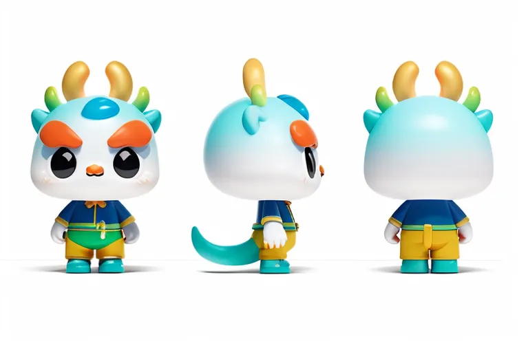 3D cartoon character three-view丨Three Views-LoRA-IPDesign-Shakker