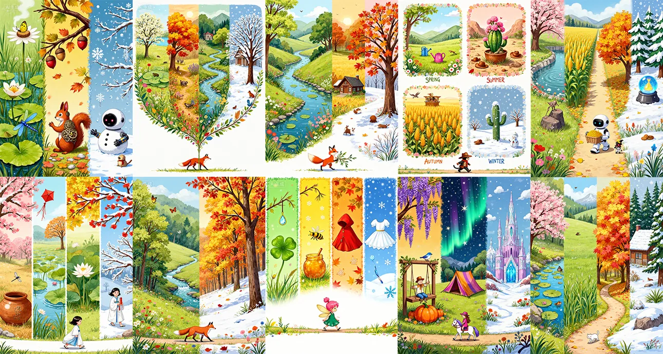 IPBD商业手绘插画丨治愈清新风景卡通角色插画-LoRA-IP品牌设计-LiblibAI