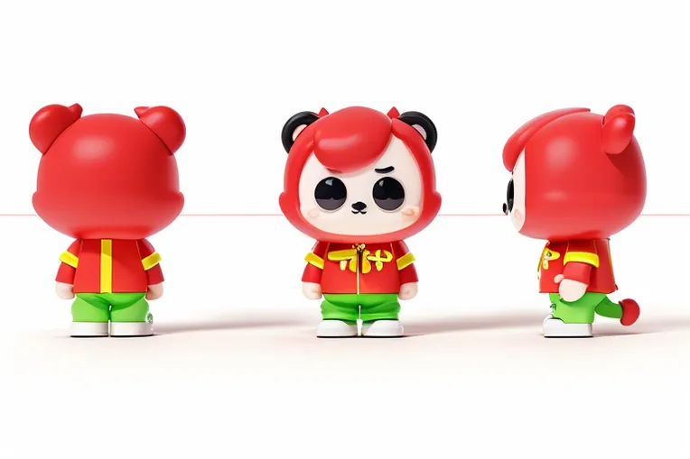 3D cartoon character three-view丨Three Views-LoRA-IPDesign-Shakker