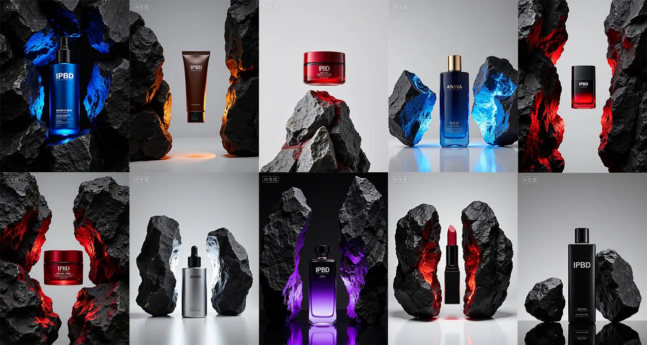 IPBD电商摄影写真丨硬朗岩石男性化妆品护肤品美妆-LoRA-IP品牌设计-LiblibAI