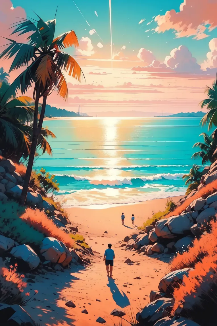 风景插画-LoRA-神奇黑猫-LiblibAI