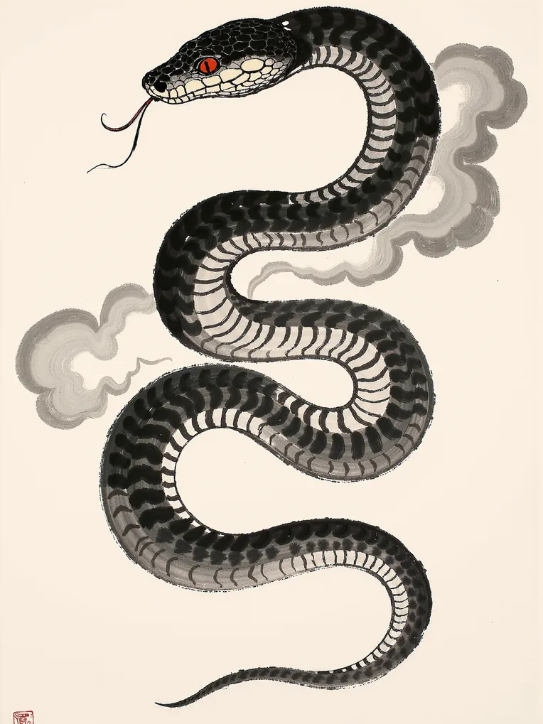 [Ink Painting] Year of the Snake Painting of a Snake-LoRA-Morning16-Shakker