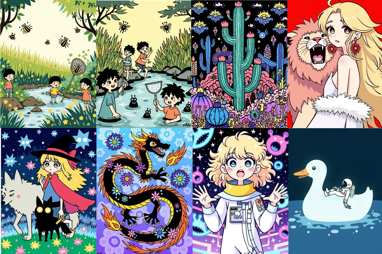 F.1_Meow_日系漫画插图-LoRA-Meow丨喵君本君-LiblibAI