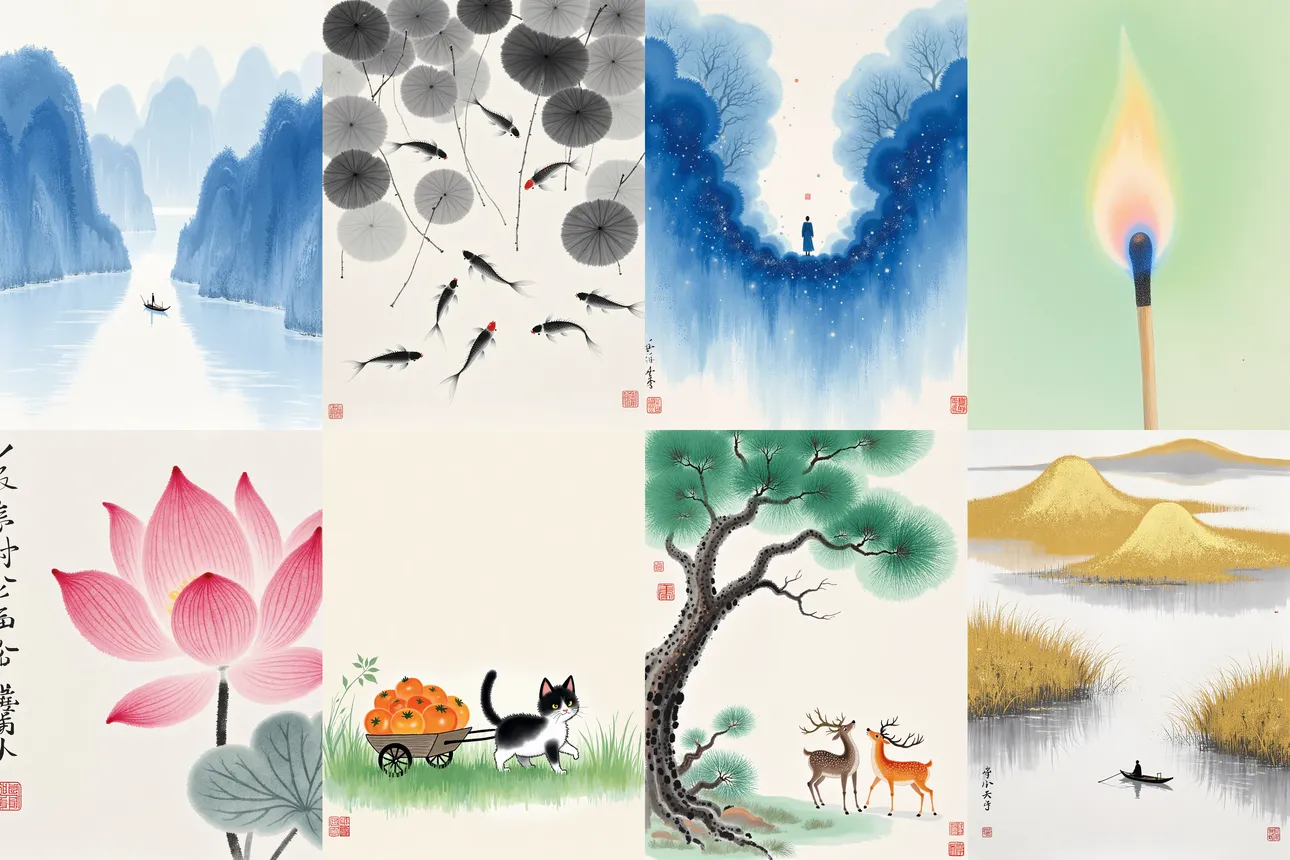 F.1_Meow_国风体系 | 点彩工笔画-LoRA-AIGC小易-LiblibAI