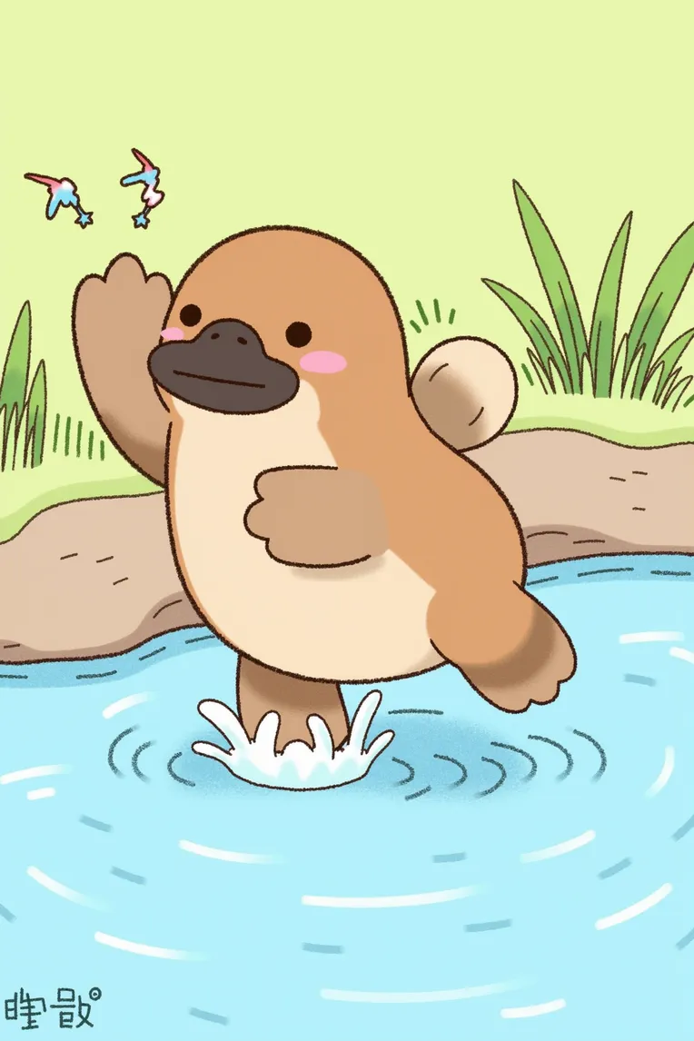 F.1_XWA_Cute platypus cartoon illustration-LoRA-ANxiwu-Shakker