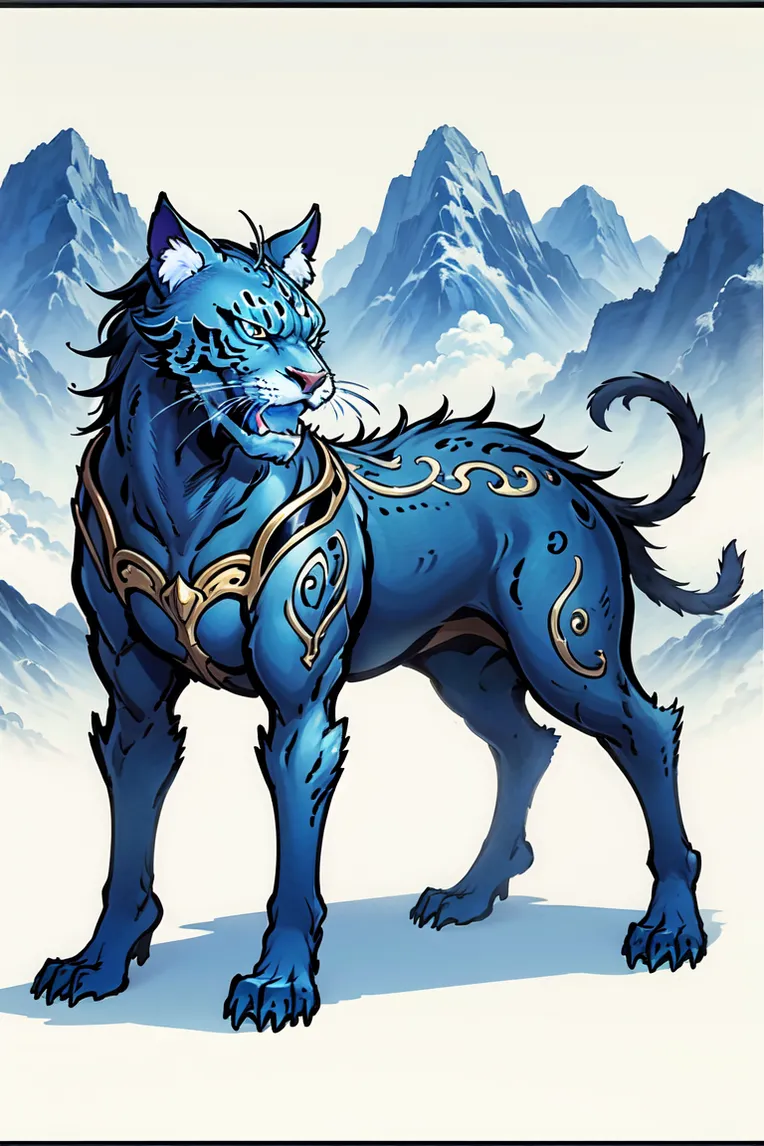 《山海经.异兽》[水墨风][改良版]-LoRA-贝多菌_AI-LiblibAI