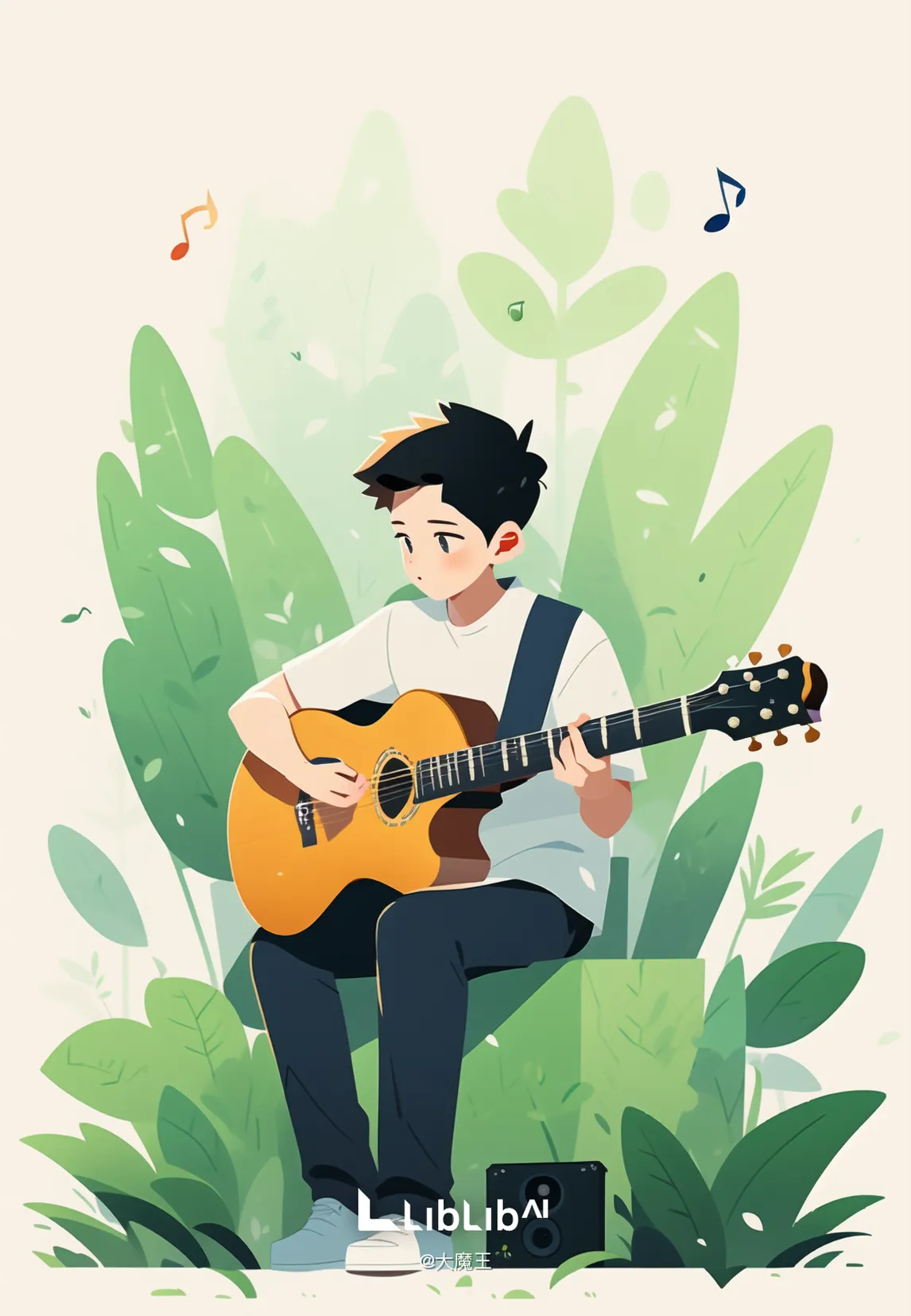 AI绘画-mw_bpch_扁平风格插画-大魔王-AI绘图-LiblibAI