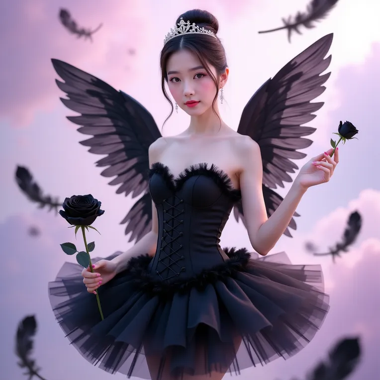 The Black Swan: Enchantment Feathers-LoRA-DinoDaydreamer-Shakker