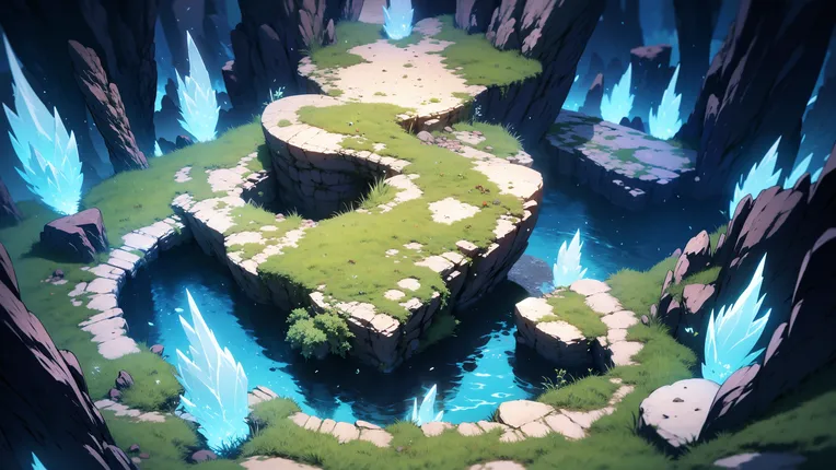 神弃之地 - 游戏场景概念设计 - 幻想/神话传说/2.5D/蓝绿色调-LoRA-叶绿体-LiblibAI