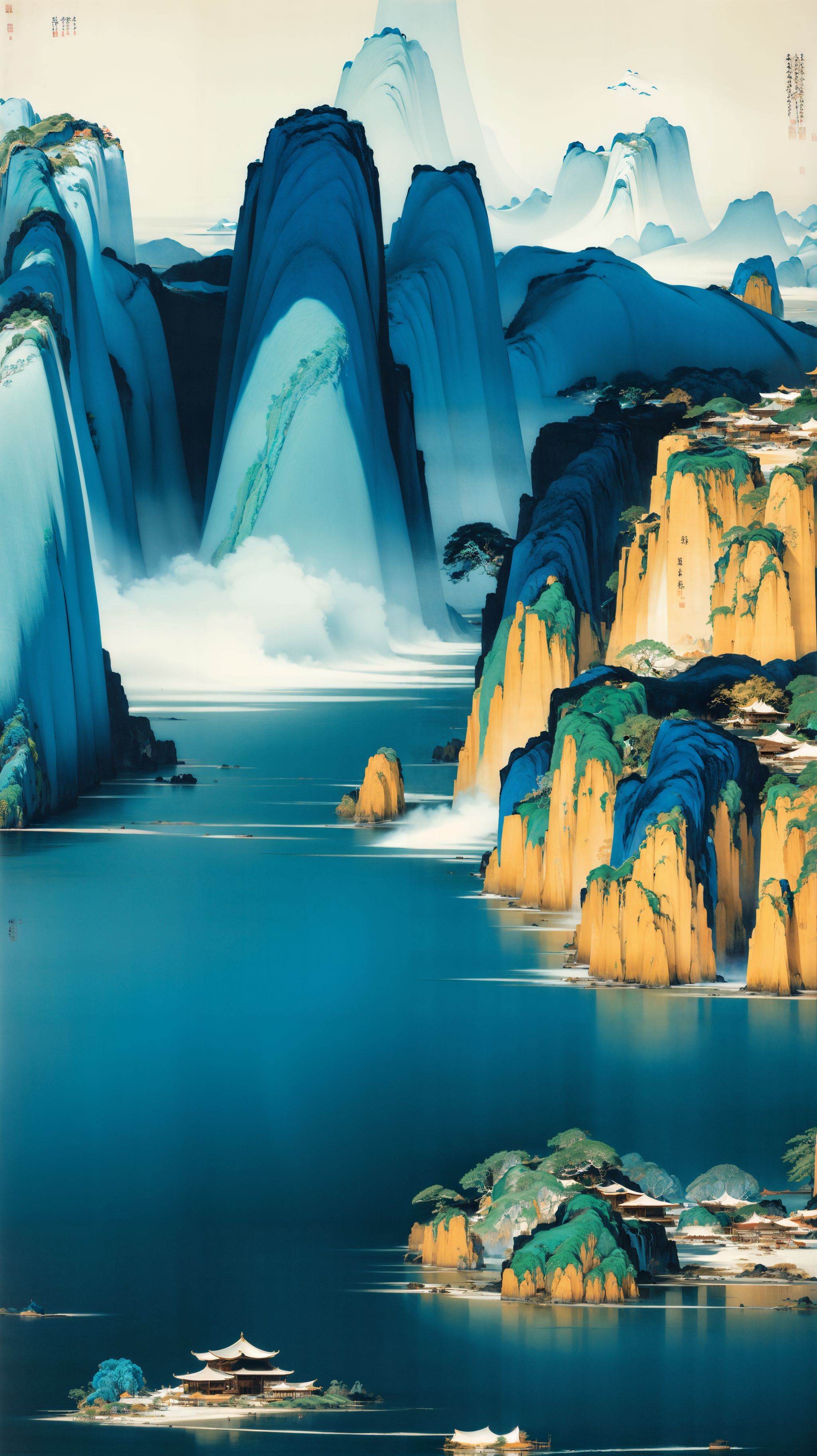 全网首发|青绿万重山——素语山水02-LoRA-素语山水-LiblibAI