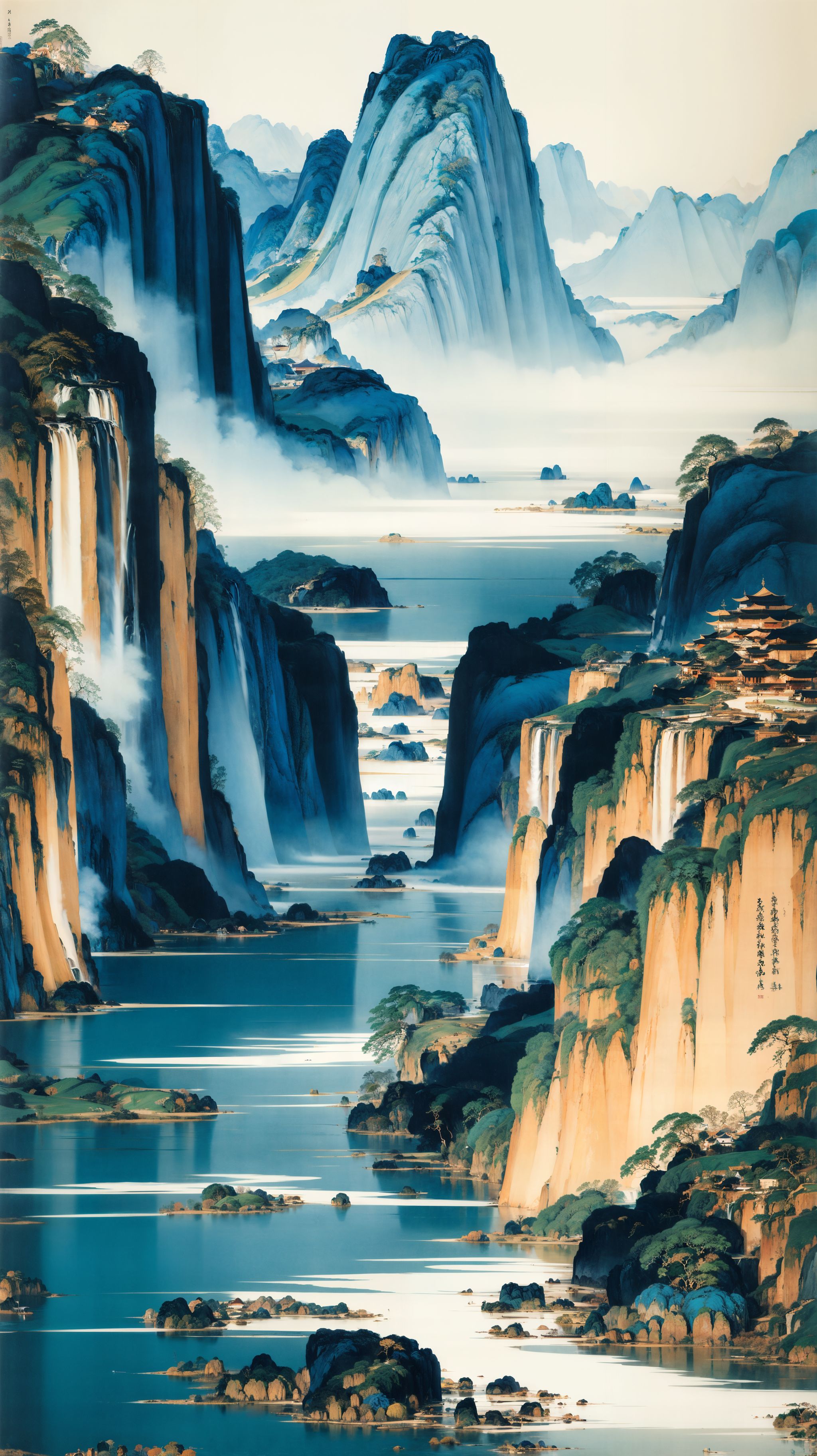 全网首发|青绿万重山——素语山水02-LoRA-素语山水-LiblibAI